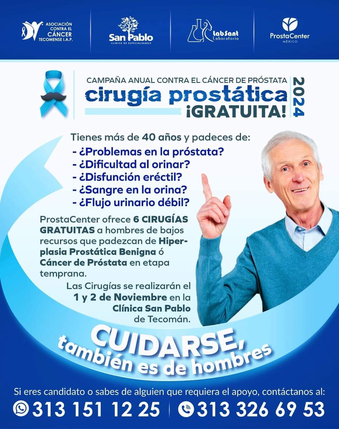 Anuncia la Asociación contra el Cáncer, la donación de 6 cirugías a hombres en coordinación con ...